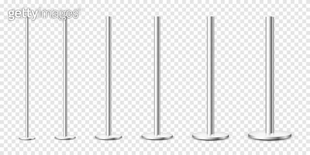 Realistic metal poles collection isolated on transparent background ...