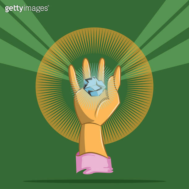 Hand holding magic stone for healing 이미지 (1305544554) - 게티이미지뱅크