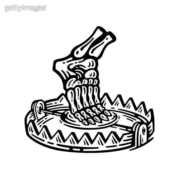 foot trap with leg bones 이미지 (1346740091) - 게티이미지뱅크