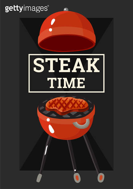Summer grill barbecue cover graphic design graphic with barbecue steak ...