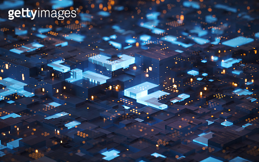 Circuit and materials, science and technology, 3d rendering. 이미지 ...