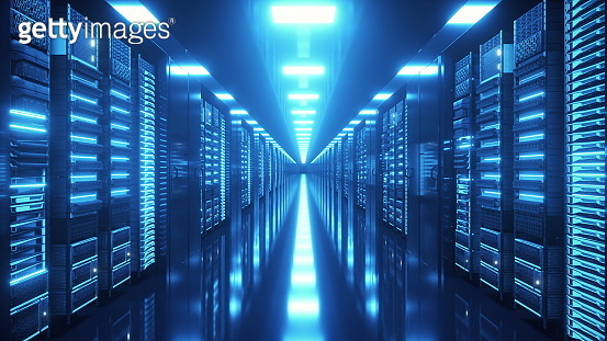 Data center with endless servers. Network and information servers ...