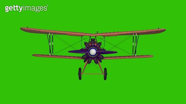 Realistic Propeller Airplane on a Green screen. 3d rendering 이미지 ...