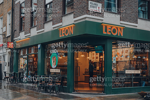 Leon restaurant in Broadwick Street, Covent Garden, London, UK. 이미지 ...