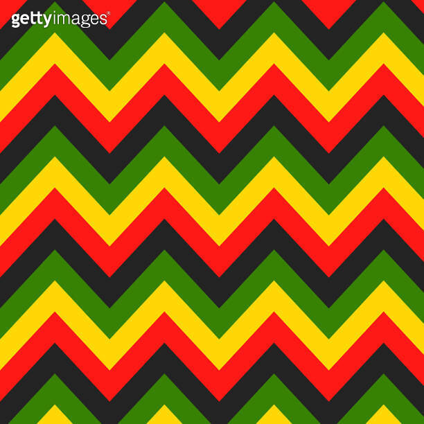 Jamaican color zigzag seamless pattern. Chevron Rastafarian on classic ...