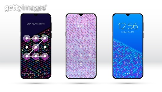 Smartphone lock screen background with abstract maze or labyrinth ...