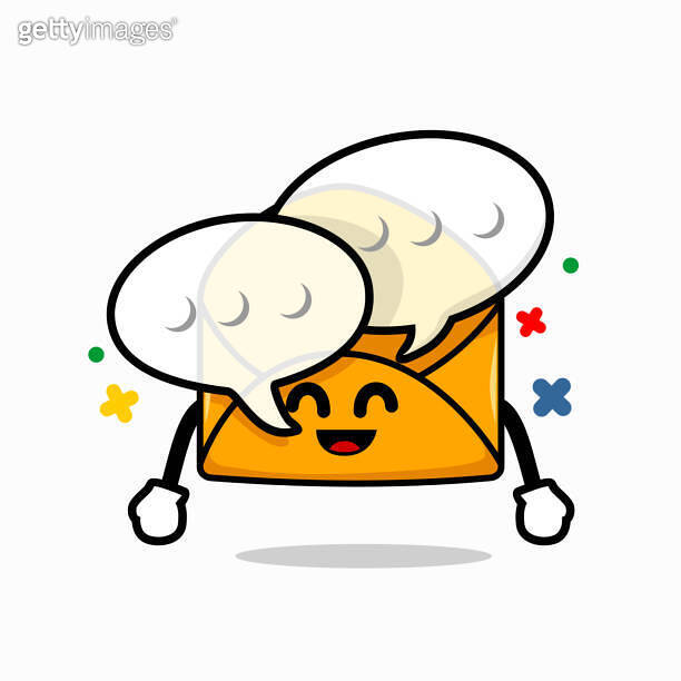mail communicationconcept. isolated cute mail cartoon face with bubble ...