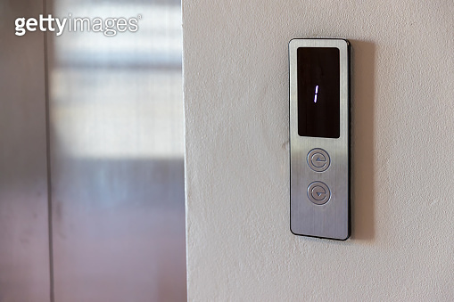 Lift button. Stainless steel elevator panel push buttons. Elevator ...