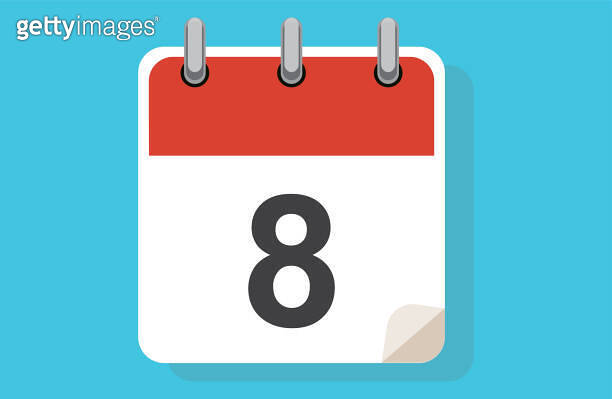 Day Eight. Simple calendar with date 8. Flat calendar icon vector ...