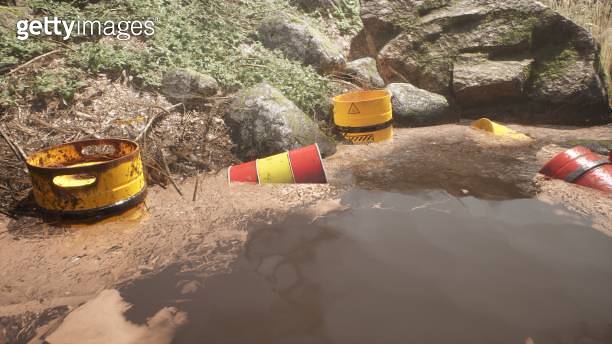 The toxic swamp is littered with barrels of chemicals that pollute and ...