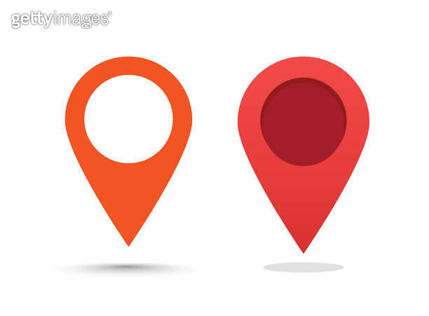 Pin pointer marker red color for map location place icon set vector ...