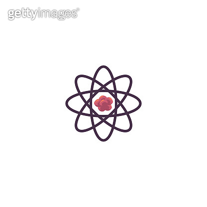 Sign or symbol of atom structure simple cartoon vector illustration ...
