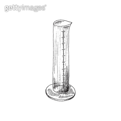 Graduated glass measuring laboratory cylinder for chemistry science ...
