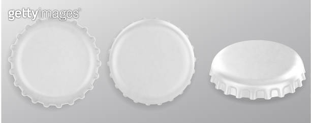 Beer bottle caps. Realistic vector illustration 이미지 (1302816062) - 게티이미지뱅크