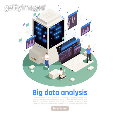 Big Data Analysis Isometric Composition 이미지 (1320794790) - 게티이미지뱅크