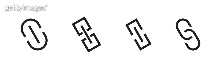 URL link icon set on white background. Vector illustration. Internet ...