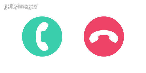 Call icons. Phone icon. Answer call button. Reset call button. Vector ...