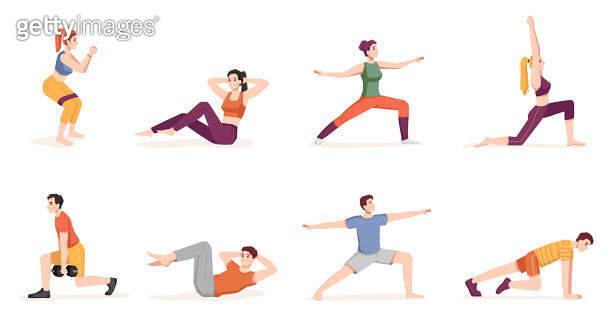 Fitness and pilates, strengthening of body and growing muscles ...