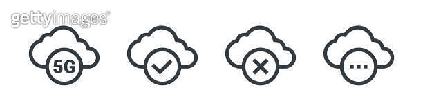 5G cloud icons. High speed internet icons. 5G signal icons concept ...
