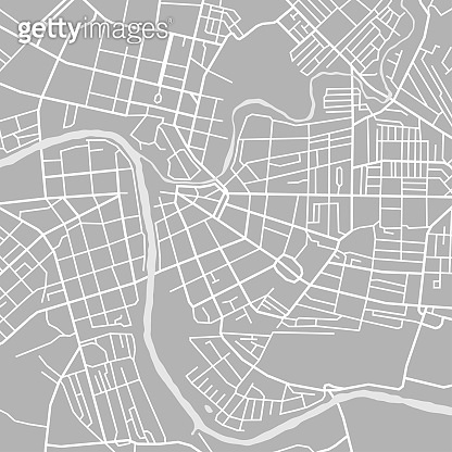 City map. Town streets with line park and river. Downtown gps ...