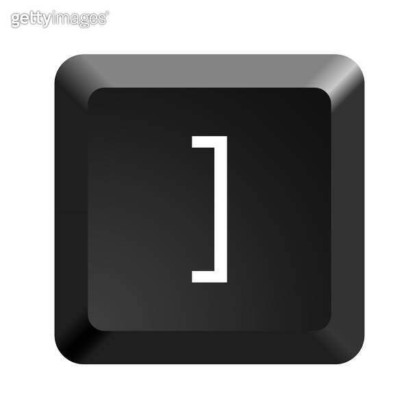 Button with symbol close or right square bracket. Icon Vector ...