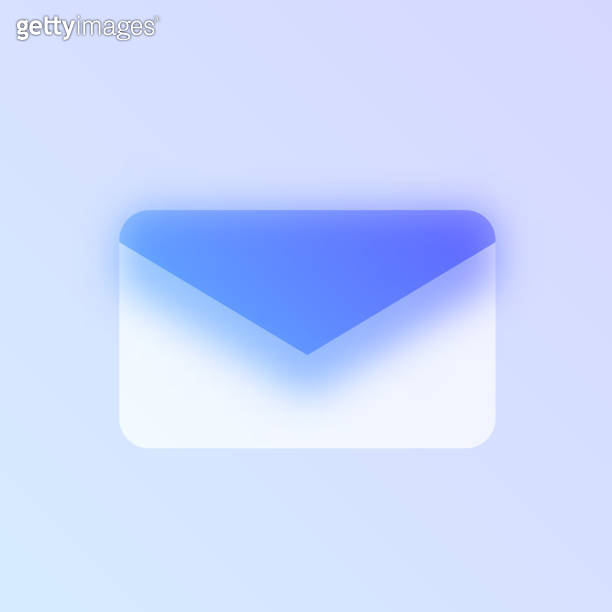 mail glass morphism trendy style icon. mail envelope color vector icon ...