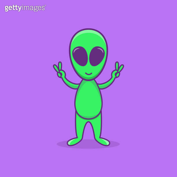 Cute Alien mascoot Character Cartoon. Alien Illustration. Flat Design ...