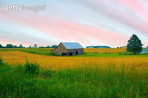 Farm Field with old weathered barn in the background-Miami County ...
