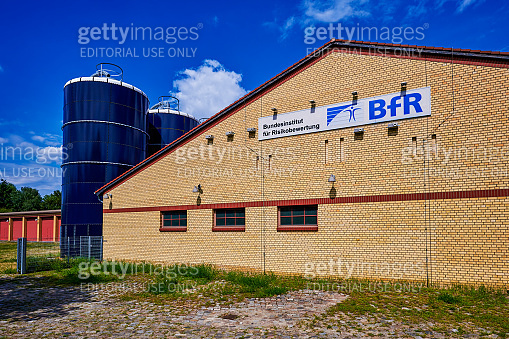 Sign with the logo of the Federal Institute for Risk Assessment (BfR ...