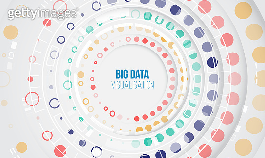 Abstract stream information with circles array and binary code ...