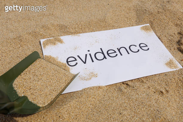 Evidence is destroyed by burying the paper with evidence in the sand ...