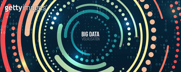 Wide Big data visualization. Information analytics concept. Abstract ...