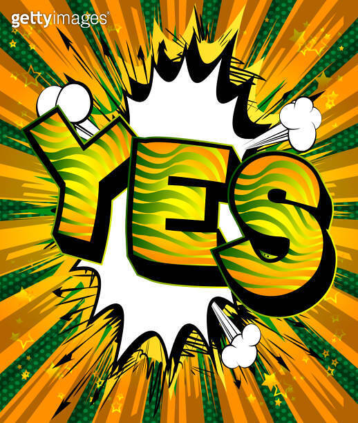 Yes. Comic book word text on abstract comics background. 이미지 ...