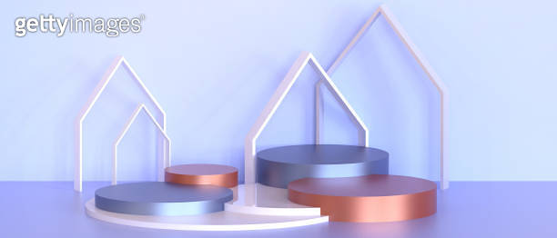 Podium banner stage. showcase Cylinder Geometric shapes with Design for ...