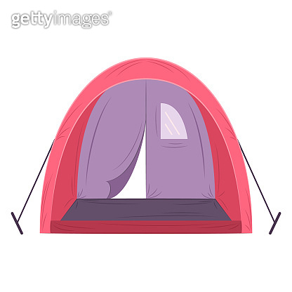 An open tent for rest, shelter from the rain. Tarpaulin purple tent ...