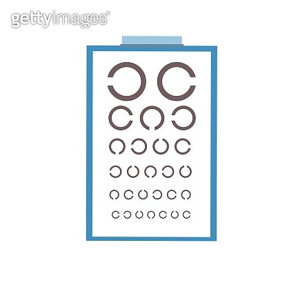 Flat cartoon medical optotype,eye chart to measure visual acuity,health ...