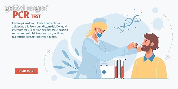 Flat cartoon patient doctor characters,PCR test,coronavirus prevention ...