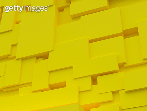 Geometric abstract background. Surface of yellow blocks. Minimal design ...