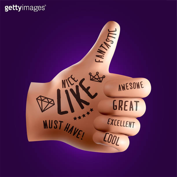 Like sign hand gesture thumb up or recommendation concept vector ...