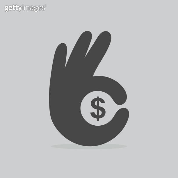 hand gesture okay hold a coin dollar 이미지 (1349384682) - 게티이미지뱅크