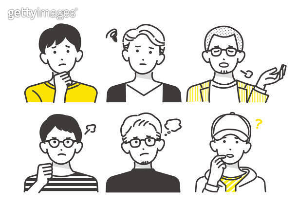 Simple male line drawing vector illustration material / negative ...