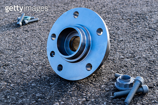 Part isolated. Set of new metal car part. Auto motor mechanic spare or ...