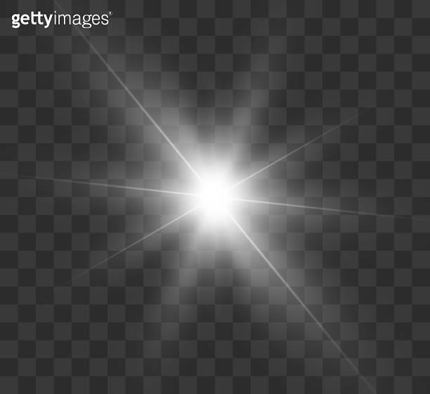 Realistic Bright Light Effect Sparkling Star Transparent Background Light Sun Vector 이미지 ...
