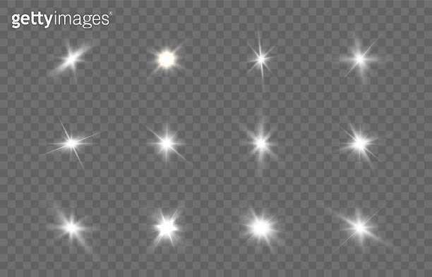 Realistic Bright Light Effect Sparkling Star Transparent Background Light Sun Vector 이미지 ...