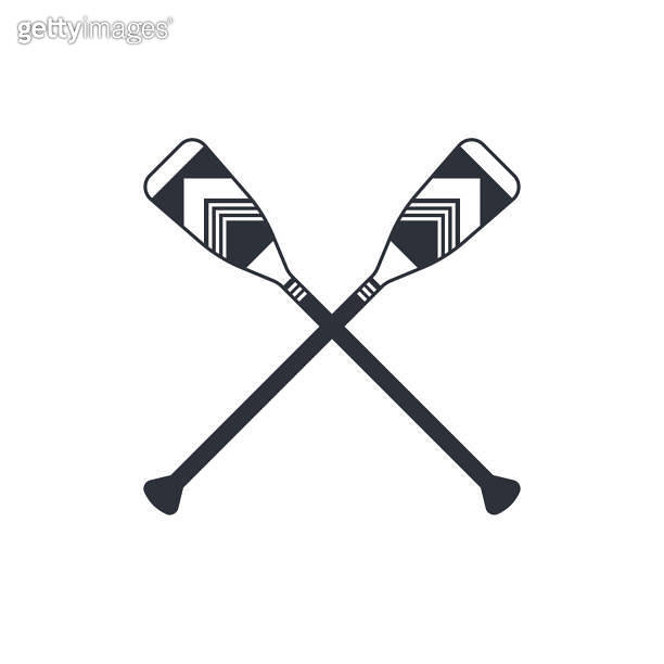 Crossed oar sign in flat style, vector 이미지 (1314878886) - 게티이미지뱅크