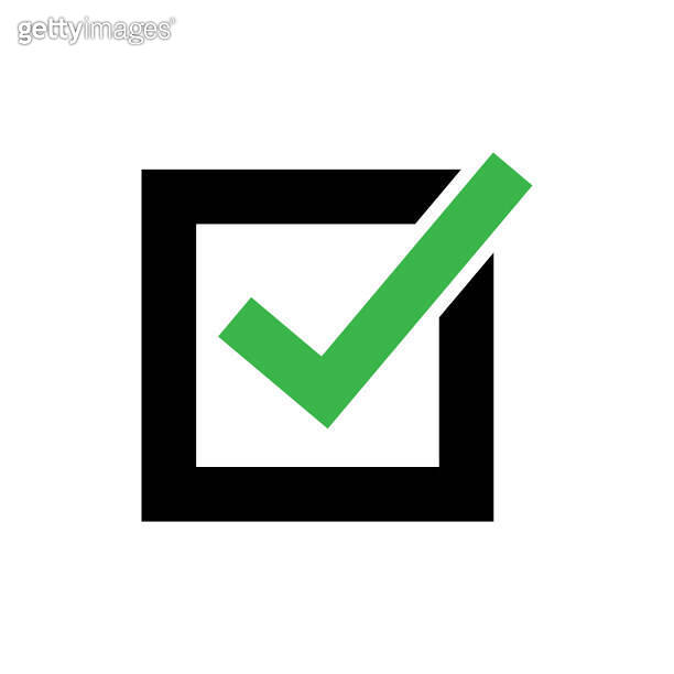 green check mark sign tick on black check box (1337455850) 일러스트, 무료 ...