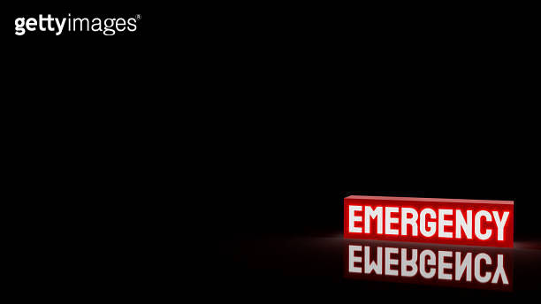 emergency light box in dark for rescue or safety concept 3d rendering ...