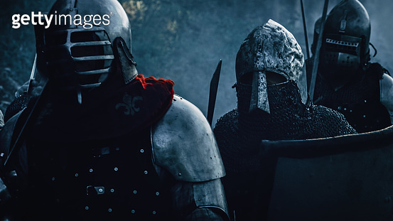 Epic Invading Army of Medieval Soldiers Marching on Battlefield ...