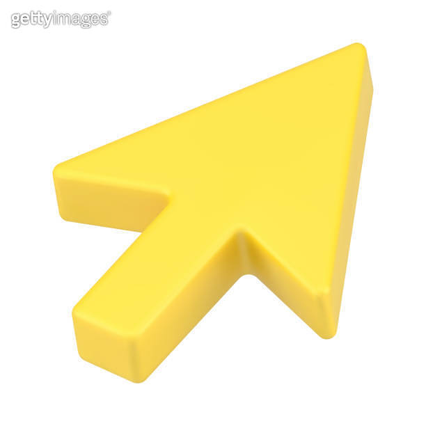 Yellow volumetric web arrow. Mouse cursor for website (1327041770) 일러스트 ...
