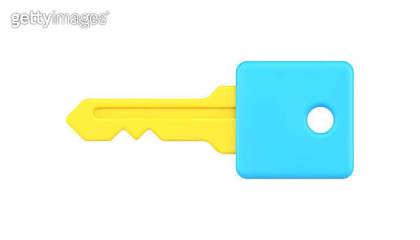Yellow key with blue head 3d icon vector illustration 이미지 (1348863740 ...